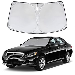 Front Windshield Sunshade Fit for Mercedes Benz GLC 2016-2024 and E-Class Foldable UV Ray Reflector Car Shade Front Windshield Mercedes Benz Sun Shade Windshield Keeps Your Vehicle Cool