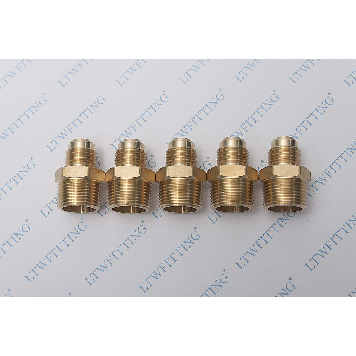 Generic Brass Flare 1/2" OD x 3/4" Male NPT Connector Tube Fitting(pack of 5)