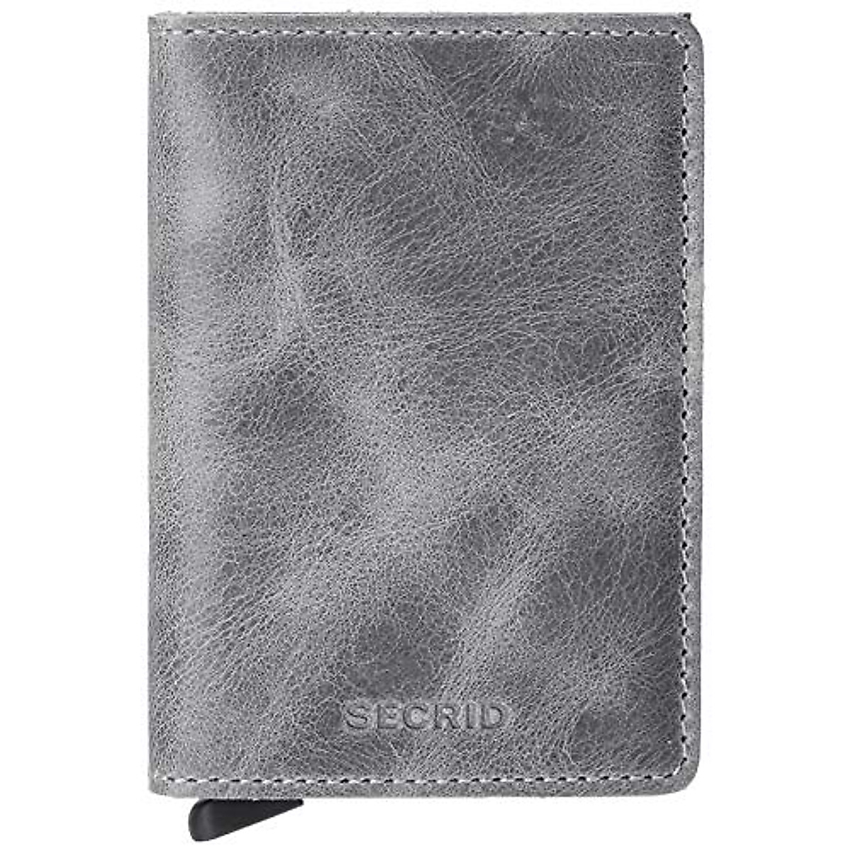 SECRID - Secrid Slim wallet Genuine Vintage Grey Leather Black RFID Safe Card Case for max 12 cards
