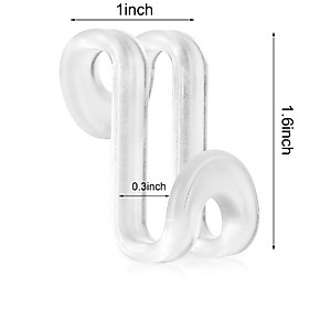 Mlici Hanger Hooks Space Saving, 70 Pack Clothes Hanger Connector Hooks, Transparent Stackable Clothes Hangers with Hooks for Closet Organizer (Clear)