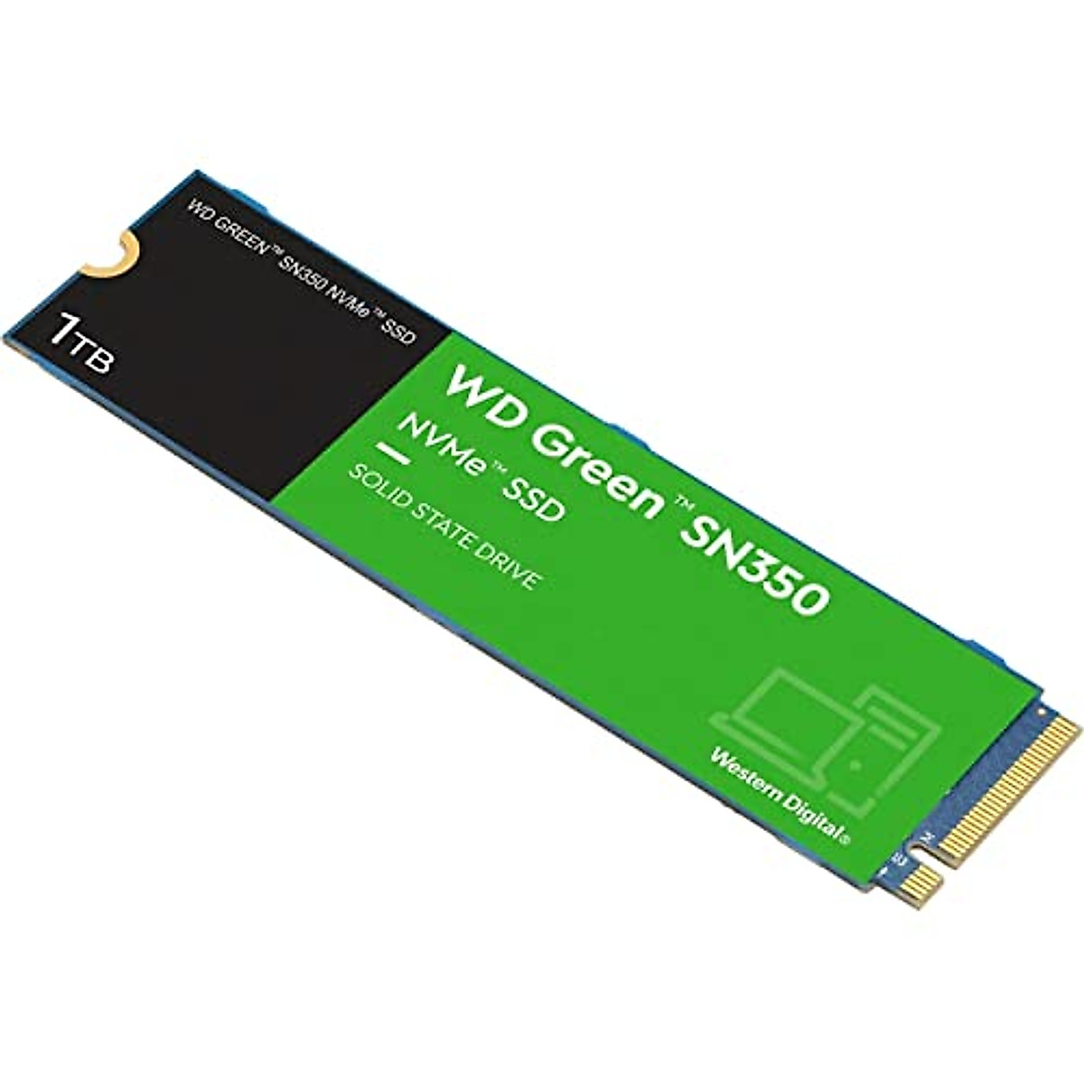 Western Digital 1TB WD Green SN350 NVMe Internal SSD Solid State Drive - Gen3 PCIe, QLC, M.2 2280, Up to 3,200 MB/s - WDS100T3G0C