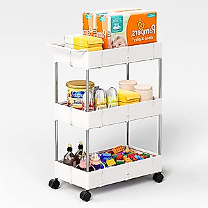 Volnamal Baby Diaper Caddy, Plastic Baby Diaper Holder Organizer – Baby Diaper Organizer for Nursery Diaper Cart for Diapers, Bottles, Toys & Baby Wipes