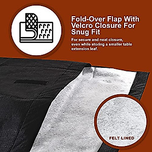 Sorfey Felt Lined Dining Table Leaf Storage Bag with Velcro Closure, Water Resistant and Scratch Resistant, 52" x 24", Black…