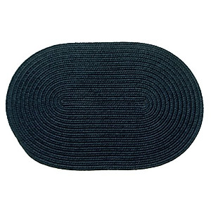 Solid polypropylene Oval Braided Rug, 4 by 6-feet, Navy