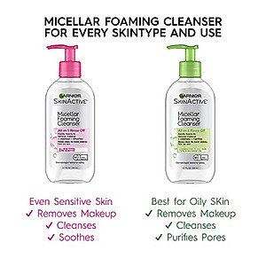 Garnier SkinActive Micellar Foaming Face Wash, For All Skin Types, 6.7 fl oz