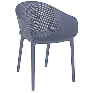 Compamia Sky Patio Dining Arm Chair in Dark Gray (Set of 2)