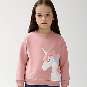 WELAKEN Fleece Unicorn Sweatshirts for Girls Toddler & Kids II Little Girl's Pullover Tops Sweaters & Hoodies 8 Years