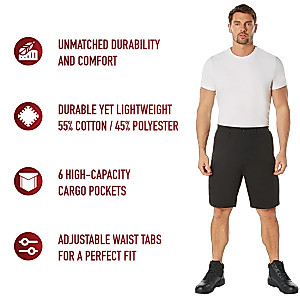 Rothco Men's Ultra Force Military Style BDU Combat Shorts, Black, Large Regular (Waist:35" to 39")