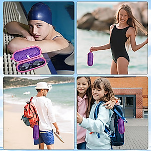 jetmast Swim Goggle Case For Swimming Goggles, Protective Cases for Goggles with Clip, Sunglasses, Goggles, Sports, Zipper Eyeglasses Case, For Men, Women, And Kids, Purple