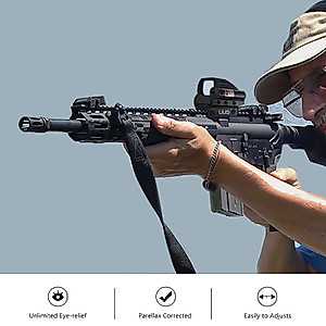 UUQ Tactical Holographic Red Green Reflex Scope Sight 4 Reticles (with Red Laser)