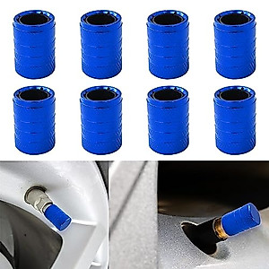 8pcs Valve Caps Prevent Corrosion Car Dust Caps Universal Aluminum Wheel Tire Air Caps Valve Stem Covers(Blue)