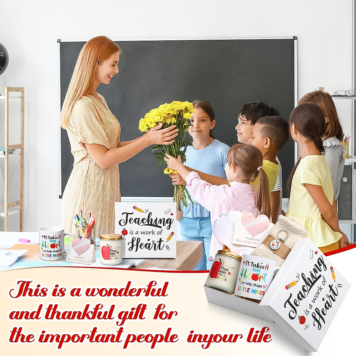 Tiangrid 7 Pcs Teacher Appreciation Gifts from Students, Teacher Graduation Gift from 2025, Thank You Teacher Gifts Basket Idea for Back School birthday Teacher's Day Gift