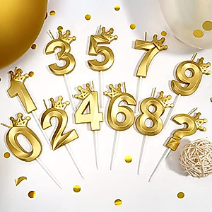 Leezmark 2nd Birthday Number Candle Birthday Decorations Candle Sparkler for Cake Topper, Anniversary Decorations 12 20 21 25 Years Old Birthday Candles (Gold, Number 2 Candle)