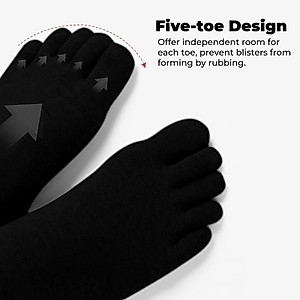 CaiDieNu Mens Toe Socks Cotton Athletic Running Five Finger Crew Socks