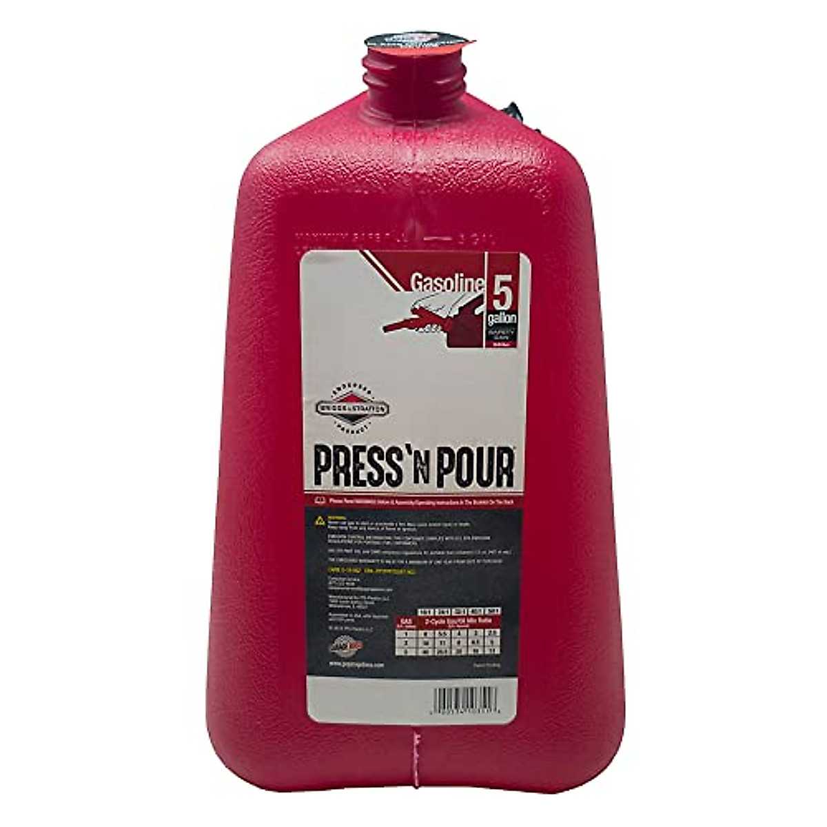 Garage Boss Press 'N Pour 5 Gal Gasoline Can with Ergonomic Handle, Self Venting Spout, Auto Shutoff, and FlexFMD Flame Mitigation Device (4-Pack)