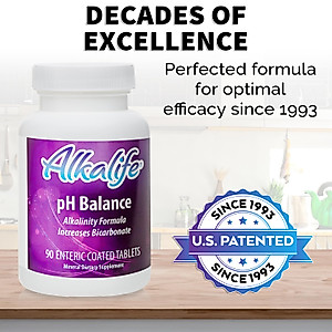 Alkalife pH Balance Pills | The First Patented Alkaline Sodium & Potassium Bicarbonate Supplement | Neutralize Acid, Balance pH, Immune Support, Peak Performance, Detox – 90 Tablets