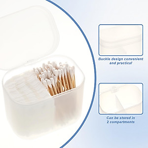 Hariendny 2 Pack Cotton Pads Holder Organizer, Home Transparent Cotton Pads Holder, Travel Qtips with Case, Swabs Large Capacity Storage Box, Cosmetic Pads for Bathroom Canister Storage Organization