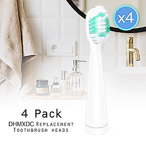 DHMXDC Electric Toothbrush Brush Head x 4 and Hygienic Cap for Models of DHMXDC Sonic Toothbrushes