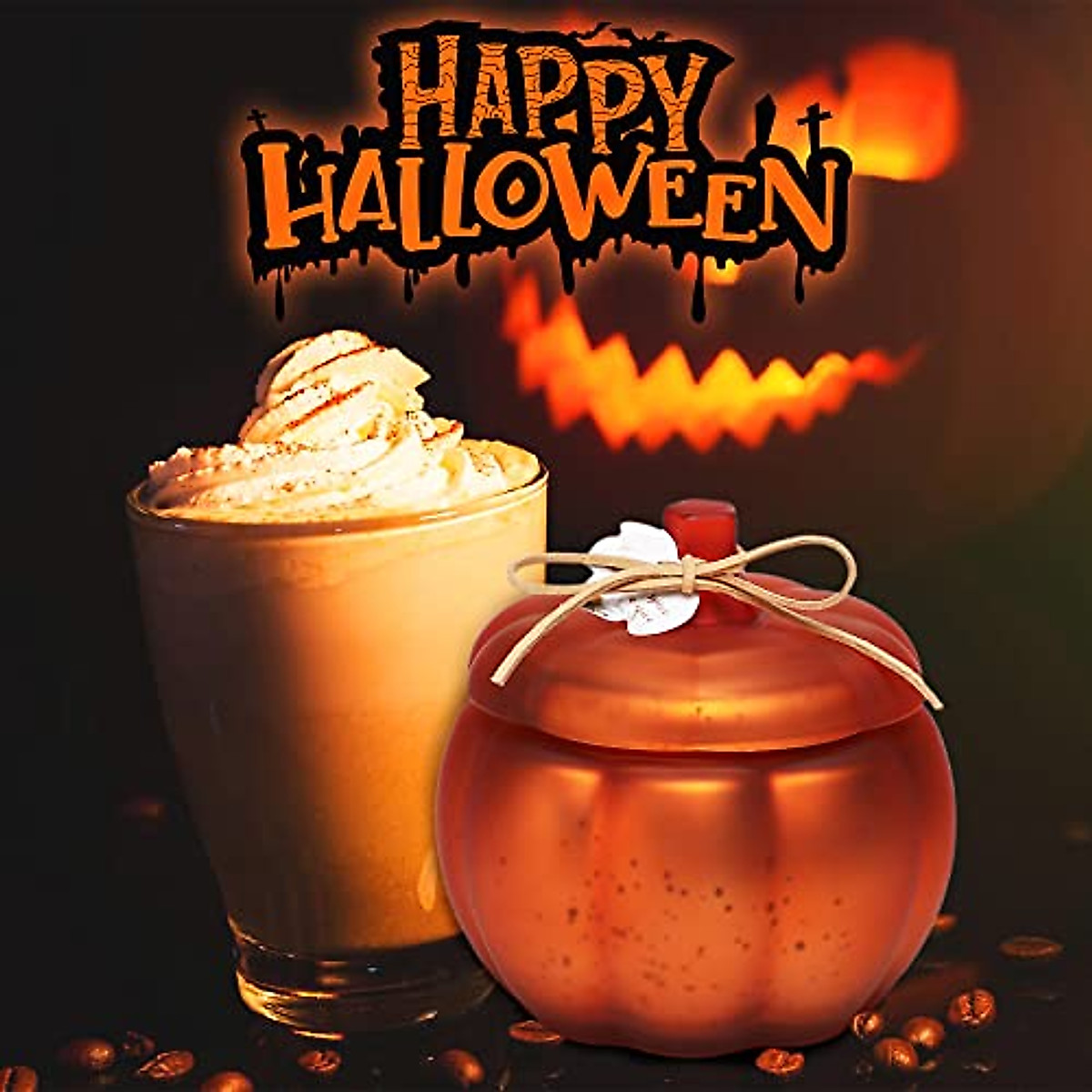 Pumpkin Spice Candle, 12oz Fall Scented Candle, Farmhouse Pumpkin Shaped Candle for Home