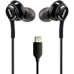 OEM UrbanX 2021 Stereo Headphones for Samsung Galaxy S20 5G UW Braided Cable with Microphone (Black) USB-C Connector (US Version with Warranty)