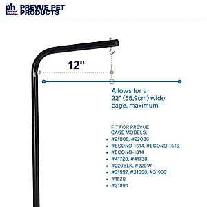 Prevue Hendryx Tubular Steel Hanging Bird Cage Stand 1780 Black, 24-Inch by 24-Inch by 62-Inch