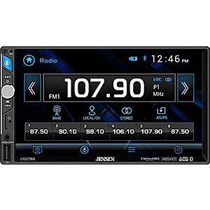 Jensen CR271ML 7 inch LED Digital Multimeda Touch Screen Double Din Car Stereo | SiriusXM-Ready l Push to Talk Assistant | Backup Camera Input | Bluetooth | USB Fast Charging | microSD