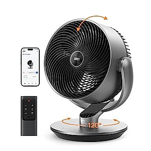 Dreo Smart Fans for Bedroom, 11 Inch, 25dB Quiet DC Room Fan with Remote, 120°+90° Oscillating Fan, 6 Modes, 9 Speeds, 12H Timer,Works Alexa/Google/WiFi/Voice Control, Silver, Oversize (DR-HAF004S)