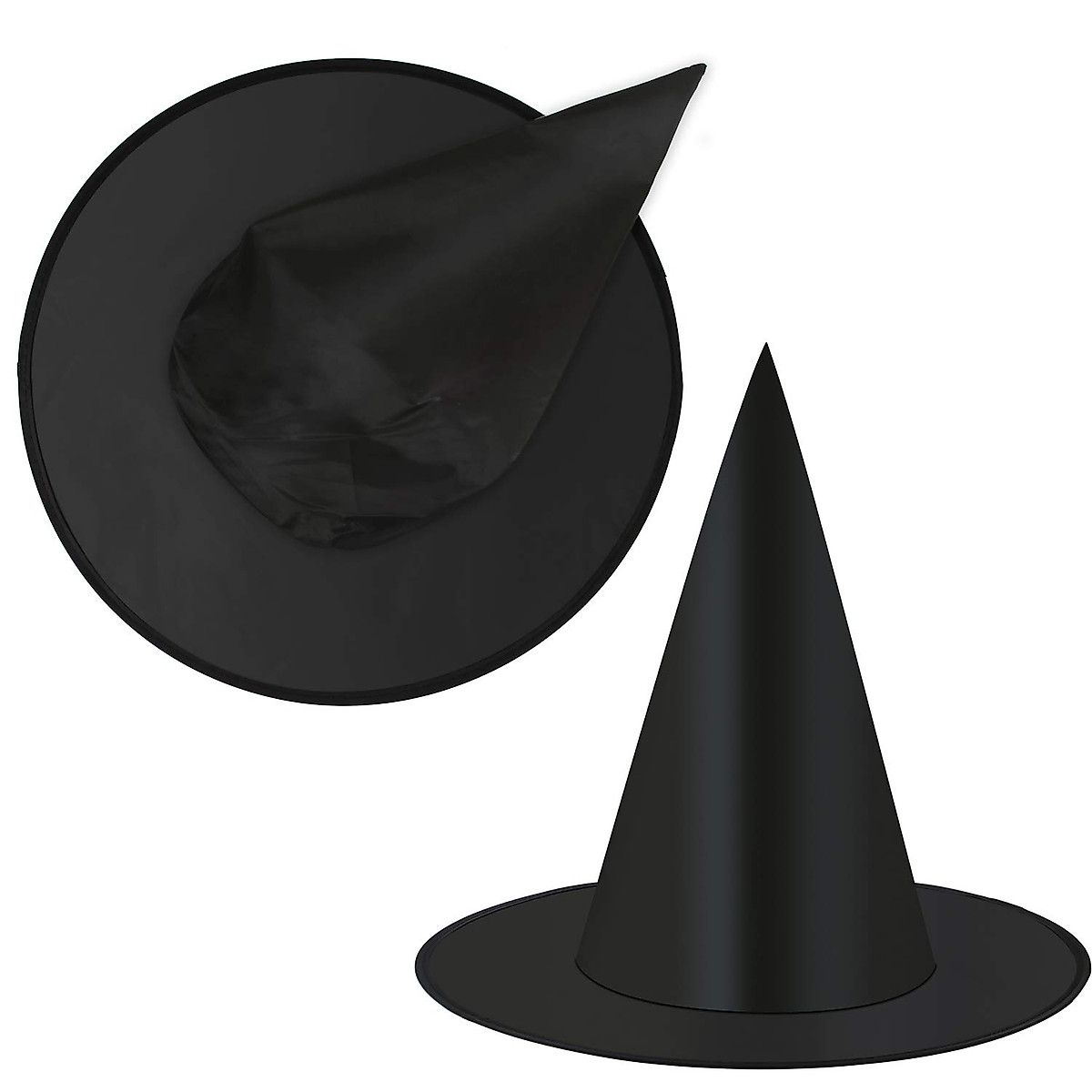 Elcoho 10 Pack Halloween Costume Witch Hat Halloween Costume Accessory for Holiday Halloween Party, Black