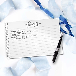 Hardcover Starry Delight Baby Shower Guestbook / 120 Lined Guest Signature Pages Inside / 5.5" x 8.5" Landscape Lay Flat Gender Neutral Guest Book/White Metal Spiral Binding