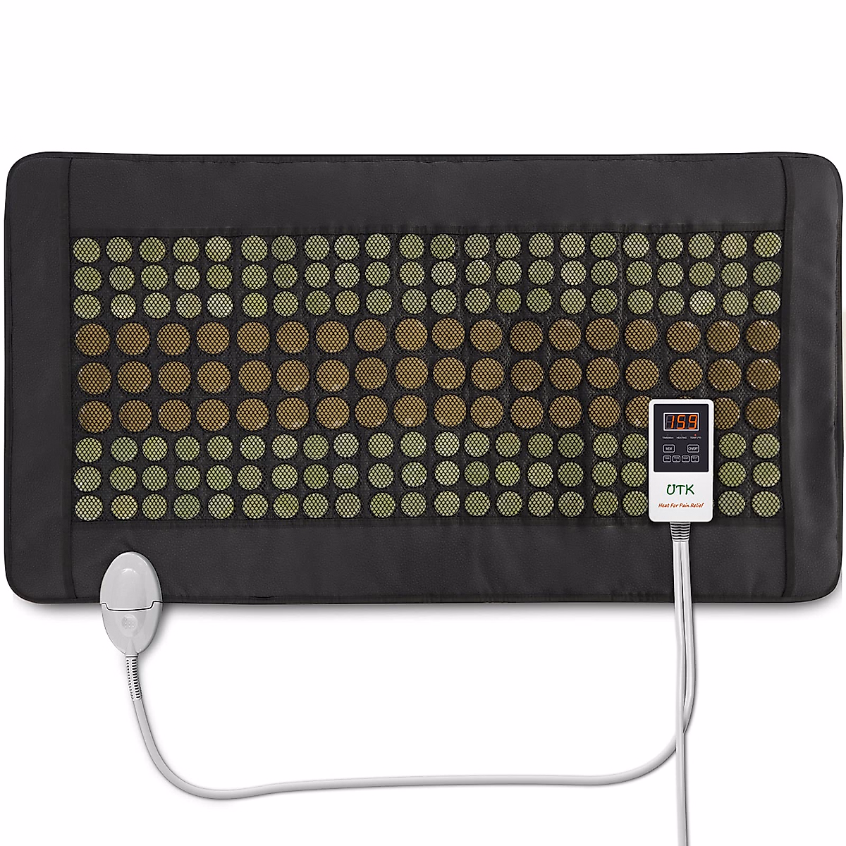 UTK Far Infrared Heating Pad for Back, Full Back Infrared Heating Pad, Weight Heating pad with132 Jade & 54 Tourmaline Stones,160 Watt Fast Heat Up, Larger Size:21x38 Inches