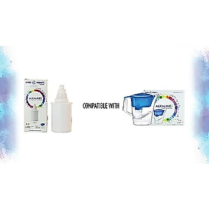 New Wave Enviro Products Alkaline Plus Pitcher Filter, Replacement Cartridge 3 Pack Pitcher Filter, 3 Count (Pack of 1), 64 Gallon Filter Life per Cartridge, White