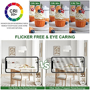 GOZIG 14W 1500LM Dimmable LED Light Bulbs 100 Watt Equivalent Bright A19 LED Bulbs with E26 Medium Base Daylight White 5000K CRI 90+ for Home Office Bedroom Kitchen, 10 Packs