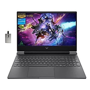 HP 2022 Victus 15.6" FHD 144Hz Gaming Laptop, Intel 12th Core i5-12450H, 32GB RAM, 1TB PCIe SSD, NVIDIA GeForce GTX 1650 Graphics, Backlit Keyboard, Win 11 Pro, Mica Silver, 32GB Snowbell USB Card