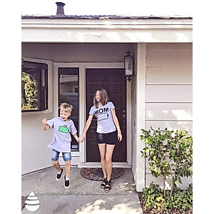 Crazy Dog T-Shirts Women's Mom Battery Low Funny T Shirt, Light Heather Grey, XL