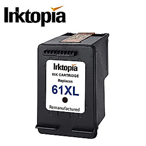 Inktopia Remanufactured Ink Cartridge Replacement for HP 61 XL 61XL (2 Black) CH563WN High Yield for HP Envy 4500 5530 5534 5535 OfficeJet 4635 4630 2620 Deskjet 2540 1056 1510 1000 Printer