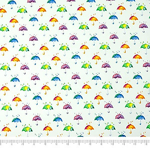 Singer Fabrics, 100% Cotton, Colorful Umbrellas, 1 Yard Cut
