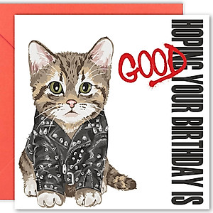 Cult Kitty - Hoping Your Birthday is Good - Cat birthday Card - Cat Owner Card - Funny Cats Birthday Card - Cat Lover Card - Cat Owner Birthday Card - Cat Birthday