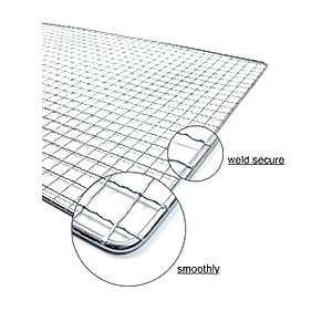 portable campfire barbecue grill wire mesh rack mat grate for stove charcoal, Rectangular, 17.7 inch , Stainless steel color