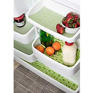 DII Fridge Liner Collection Non-Adhesive, Cut to Fit, 12x24, Green Veggies, 6 Piece