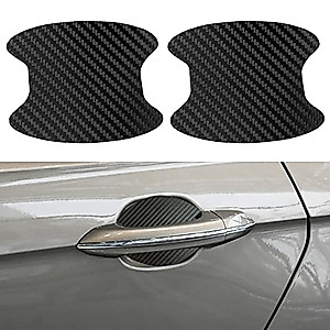 kingsea 4PCS Car Door Handle Scratch Protector,TPU 3D Carbon Fiber Texture Car Door Handle Paint Scratch Protector Sticker Universal (Style 7)