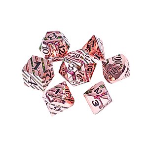 Copper Vein of Magic DND Metal Dice Set for Dungeons and Dragons Gifts, D&D, D and D, Pathfinder, Accessories, D20, Polyhedral, Resin Dice, Metal, Dice Tray, Tower, Bag, Box