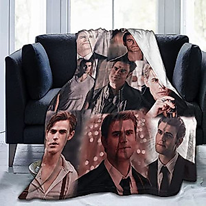 Stefan Salvatore Throw Blanket Super Soft Fleece Blanket for Couch Bed Sofa Car，Lightweight Plush Blankets for Women Men Kid Bedroom Living Rooms Office All Season 50"x40"