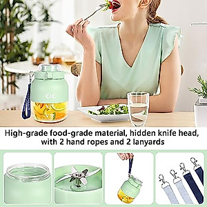 Portable Blender, 2023 New Big Belly Bottle, 500 ML Bottle Blender with 10 Blades, USB Rechargeable, 17 Oz To-Go Cups and Spout Lids, for Kitchen, Home, Travel, for Shakes and Smoothies，BPA-Free