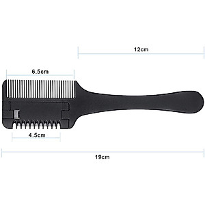 ETERCYCLE Hair Cutter Comb with Extra Razors - Perfect for Men, Women, and Kids - Trim, Thin, and Style with Ease - Sleek Black Design - Hair Cutting and Thinning Tool