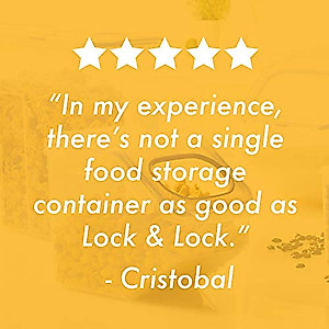 LocknLock Easy Essentials Food lids/Pantry Storage/Airtight containers, BPA Free, Square-16.9 Cup-for Chips, Clear