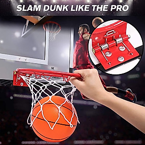 Large Indoor Mini Basketball Hoop Set for Kids and Adult 24 X 16 Inch Board Family Games for Home and Office Door & Wall with 3 Balls and Complete Accessories, Basketball Toy Gift for Boys Girls Teens
