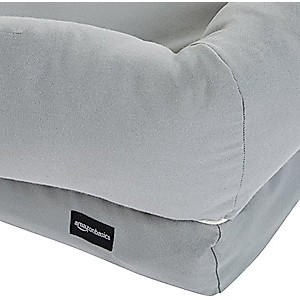 Amazon Basics Memory Foam Bolster Dog Bed, Large (44 x 36 Inches), Grey
