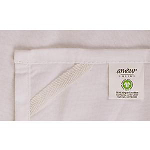 AMOUR INFINI Flour Sack Kitchen Towels - Pack of 12 Organic Cotton Kitchen Towel - Washable Super Absorbent Flour Sack Kitchen Towels - Cloth Napkins, Cheese Strainers (28x28 inches - Off White)