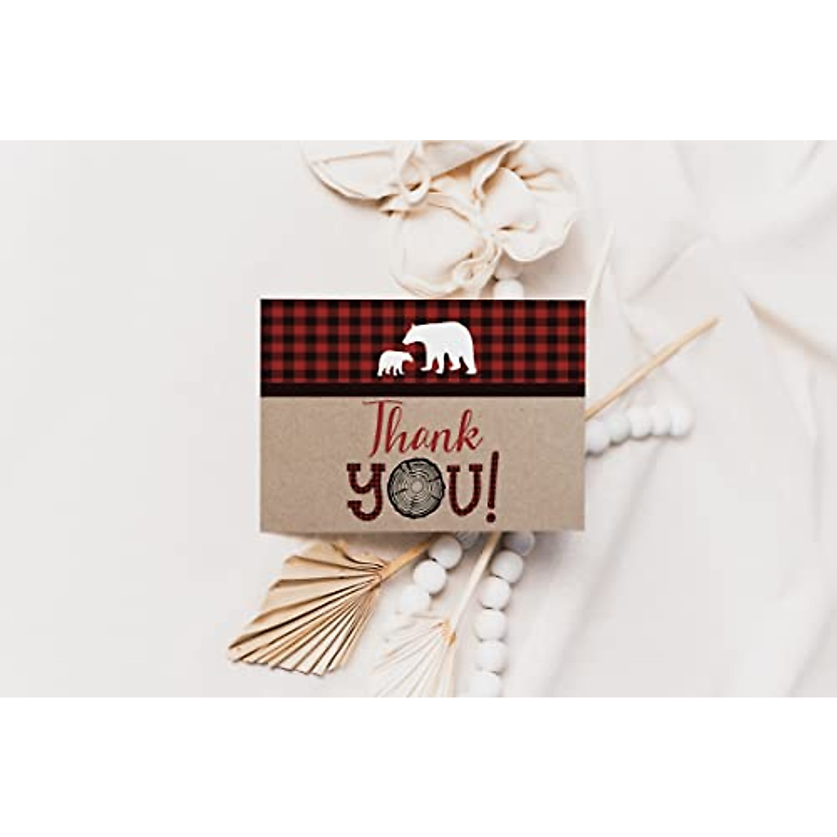 Your Main Event Prints Lumberjack Baby Shower Thank You Cards, Boy Baby, Mama Bear Baby Shower Favor, Woodland Baby Shower, 20 Thank You Cards and Envelopes