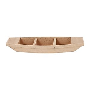 Totority Wooden Fishing Boat Model Toy Wood Boat Mini Wooden Sailboat for School Projects Make Your Own Sailboat Craft Christmas Nautical Party Decoration Ornament Log Color